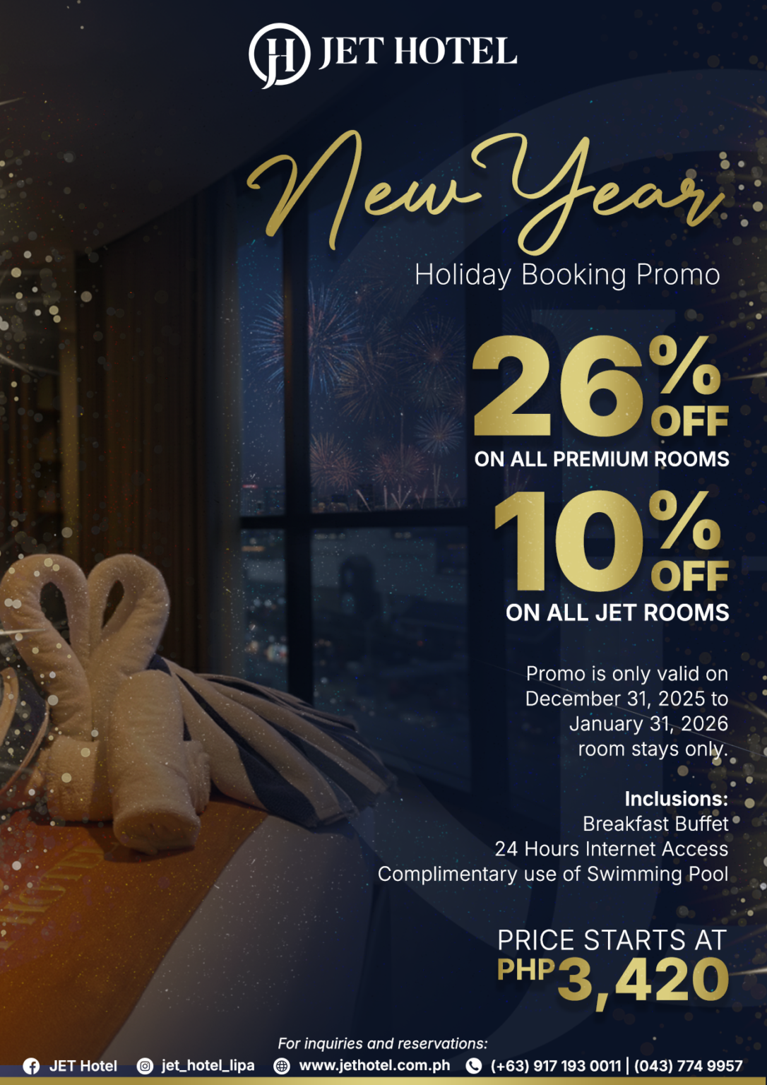 NEW YEAR ROOM BOOKING PROMO — JET Hotel
